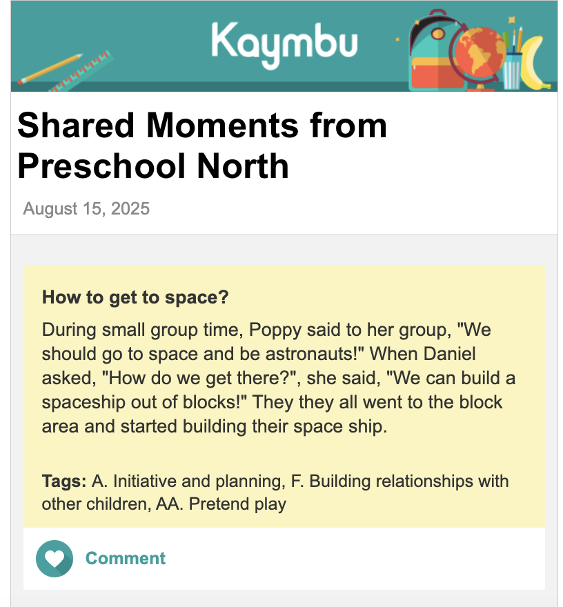 What do families see when I share information with them? – Kaymbu Help ...